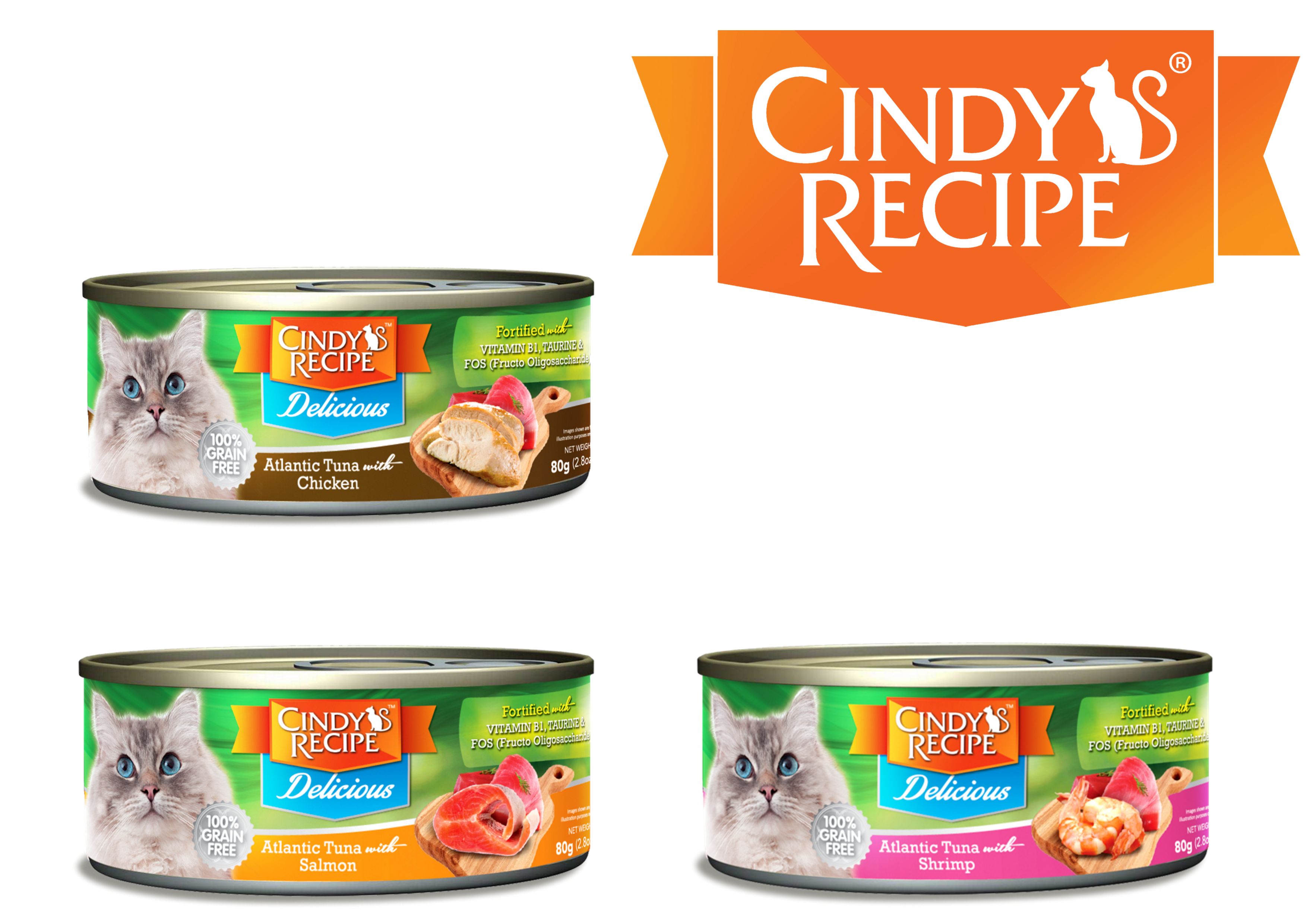 Cindy Recipe Delicious Cat Wet Food 80g (3 Variations)